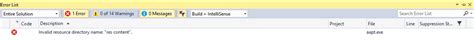 android error invalid resource directory name res content stack
