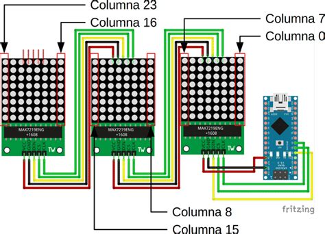 matriz de led 8x8 con arduino y driver max7219