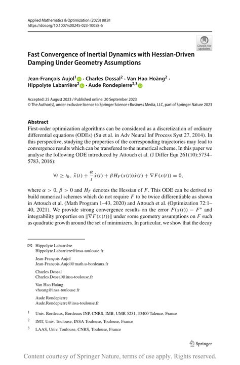 fast convergence of inertial dynamics with hessian driven damping under