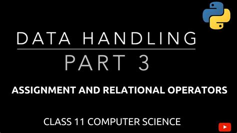 3 assignment and relational operators in python data handling