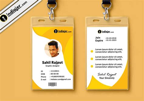 Employee Id Card Vertical Template Free Download Kdasplus