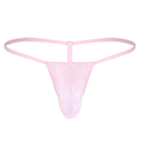 Mens Mesh See Through Bulge Pouch G String Micro Bikini Thong Underwear