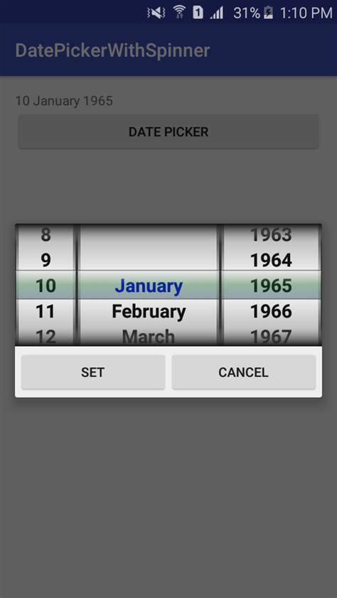 custom datepicker in android stack overflow