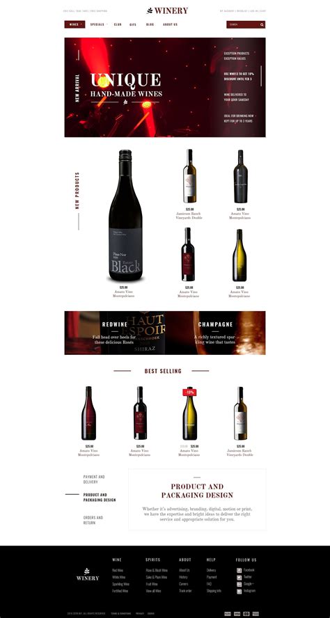 winery wine store psd template wine store