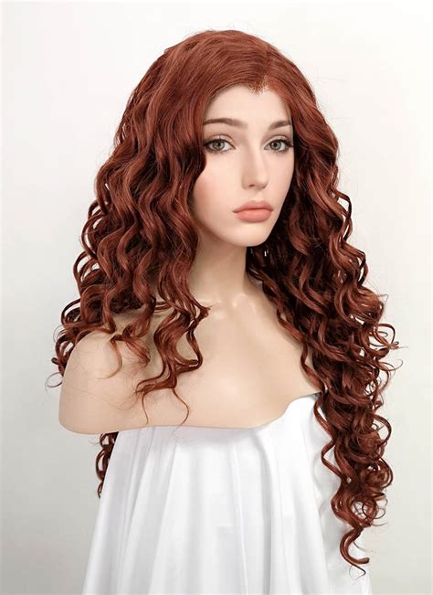 Auburn Curly Lace Front Synthetic Wig Lf5027 Wig Is Fashion