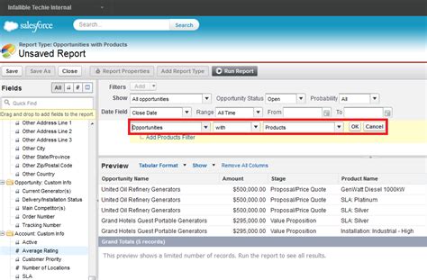 cross filters in reports in salesforce infallibletechie
