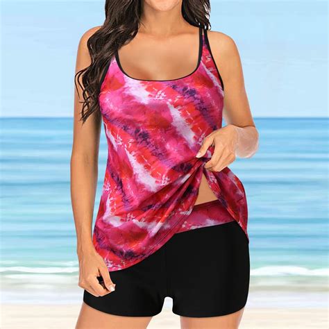 Tponi Swimsuit Women Two Piece Two Piece Sets Hot Pink Womens High
