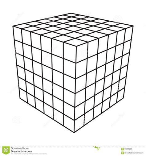 Wireframe Mesh Cube Stock Vector Illustration Of Modeling 93354093