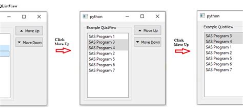 move items up and down in a qlistview