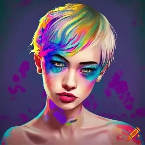 Portrait Of A Girl With Short Blonde Hair On Craiyon
