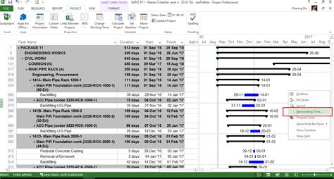 how to highlight a time period in gantt chart in microsoft