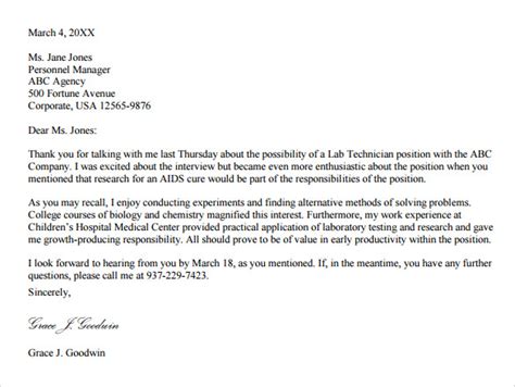 Free 8 Sample Follow Up Interview Letter Templates In Pdf Ms Word
