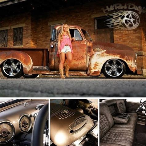 Slammed 3100 Chevy Hot Rat Street Rod Patina Pickup No Air Ride Bagged