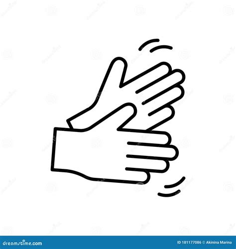 Black Clapping Hands Vector Silhouettes Isolated On White Background