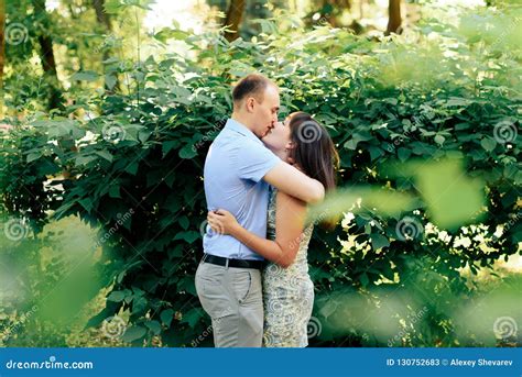 Young Loving Couple Walking In The Park Outdoors Stock Image Image Of