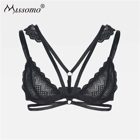 Buy Missomo Solid Black Sexy Lace Bra Women Halter