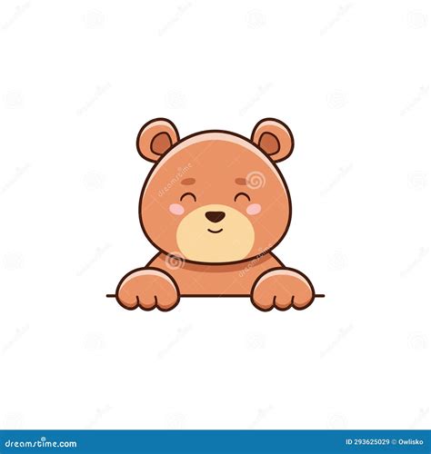 Cute Brown Bear In Cartoon Style Stock Vector Illustration Of Wild