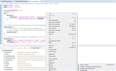gradle to create jar file using eclipse dev java source