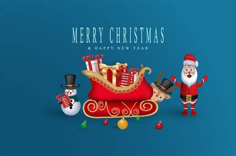 즐거운 성탄절 보내시고 새해 복 많이 받으세요 프리미엄 벡터