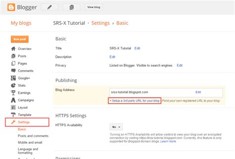 managed dns settings for blogger custom domain srs x documentation