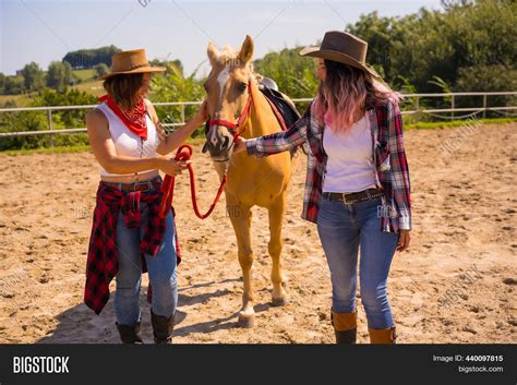Two Cowgirl Women Image And Photo Free Trial Bigstock