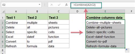 how to combine multiple cells into a cell with space commas or other