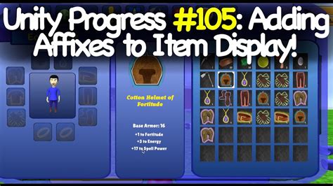 unity progress 105 adding affixes to item display youtube