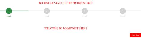 multi step progress bar in bootstrap 4 javatpoint