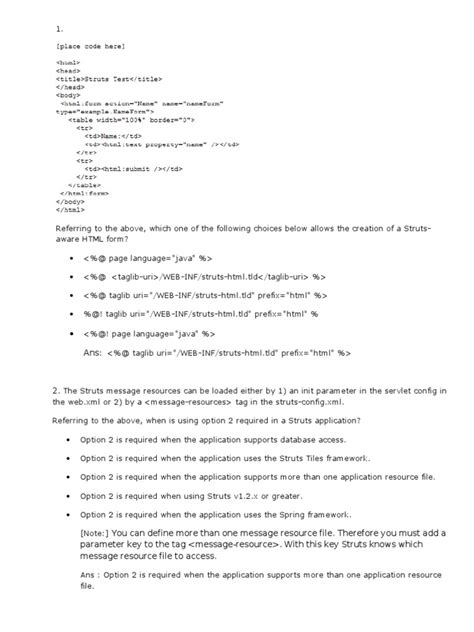 struts printable java servlet java server pages