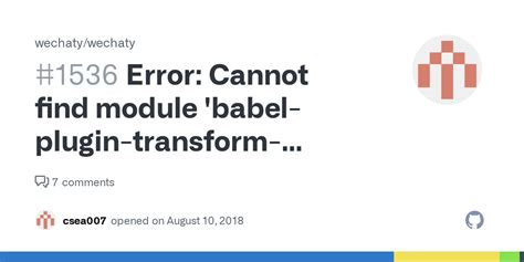 error cannot find module babel plugin transform runtime from bot