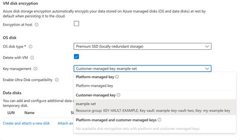 azure portal enable customer managed keys with sse managed disks