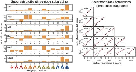 Spearmans Rank Correlation Matrix Right Panel Of The Three Node