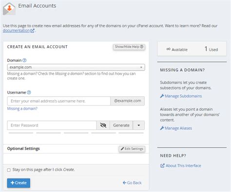 how do i create email accounts in cpanel hostgator support