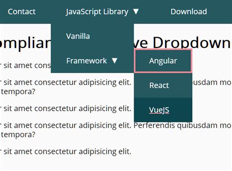 wcag compliant responsive dropdown navigation accessible
