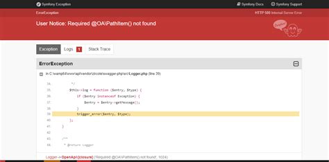 openapi user notice required oa pathitem not found