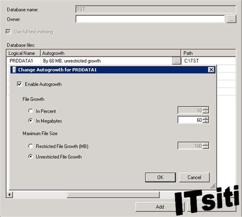 enable and disable mssql server autogrowth