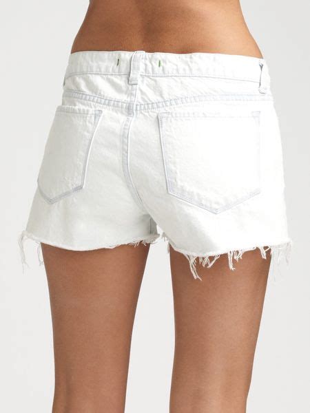 J Brand Cut Off Denim Shorts In White Bone Lyst