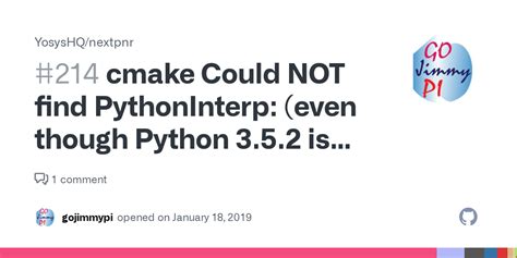 cmake could not find pythoninterp even though python 3 5 2 is