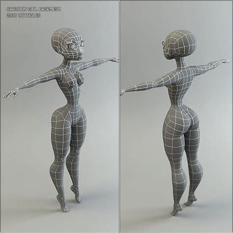 Base Mesh Cartoon Girl Blender Character 3d Artist 3d Model