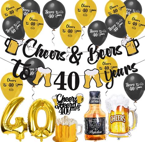 Buy Gzduck Cheers And S To 40 Years Decorations Cheers To 40 Years