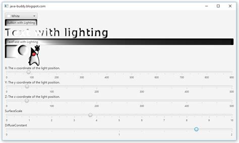 java buddy javafx lighting effect of light point