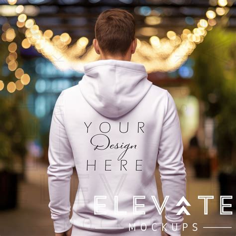 Gildan 18500 Xmas Hoodie Backside Mockup Seasonal G185 White Etsy