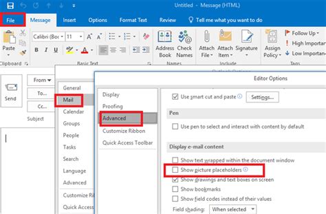 outlook does not display images in email windows os hub