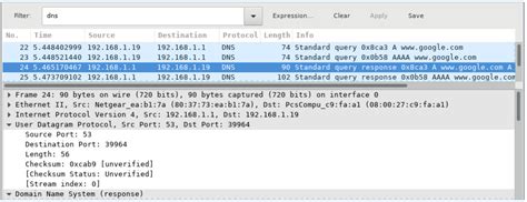 4 6 2 7 lab using wireshark to examine a udp dns capture instructor