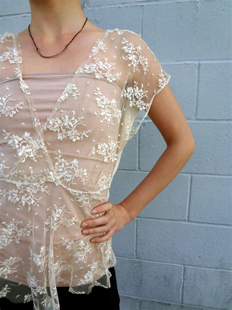 Delicate Ivory Lace Top 145 00 Via Etsy Lace Outfit Ivory Lace