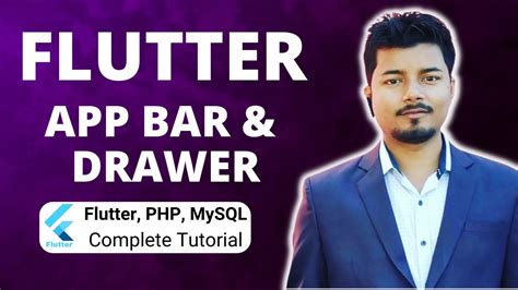 how to add app bar and drawer in flutter application part 18