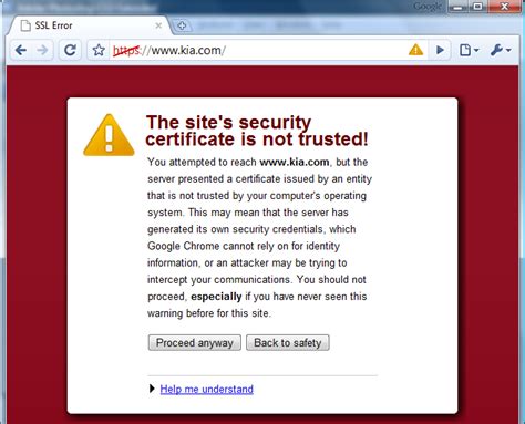 ssl certificate not trusted error
