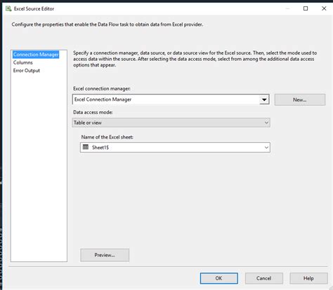 ssis error trying to load data from excel stack overflow