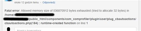 fatal error allowed memory size of 536870912 bytes