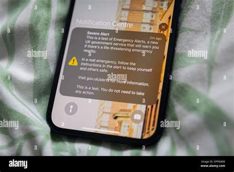 London Uk 23rd Apr 2023 An Emergency Alert Is Shown On The Screen